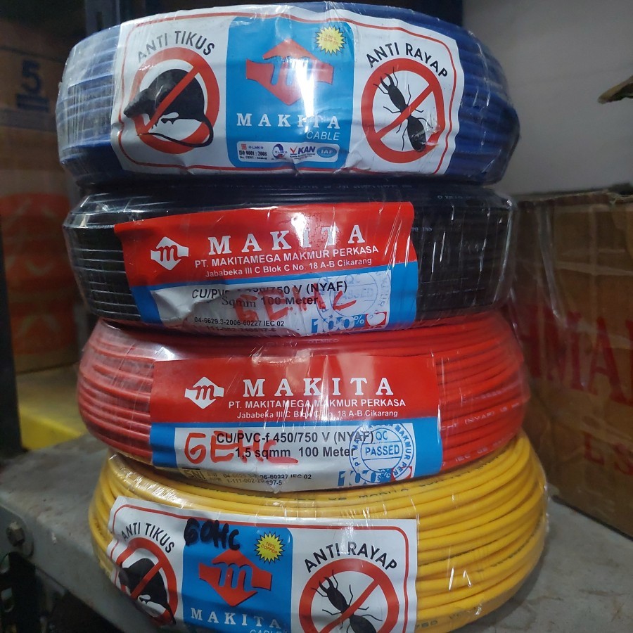 Jual Kabel Serabut Tunggal Makita 1.5mm Nyaf Tembaga Harga per meter | Shopee Indonesia