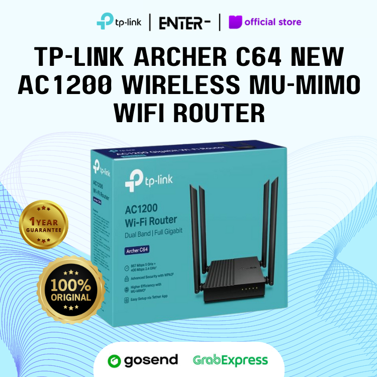 Jual TP-LINK Archer C64 New AC1200 Wireless MU-MIMO WiFi Router ...