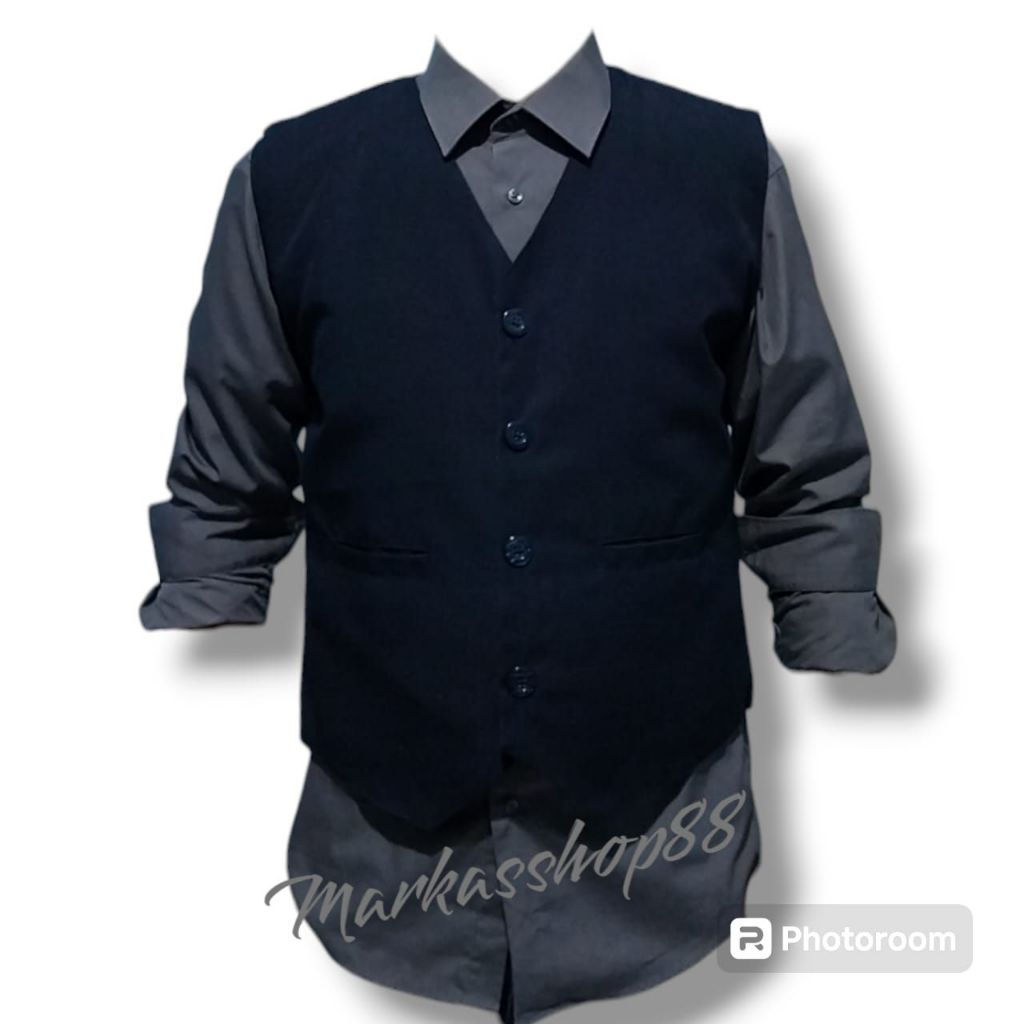 Jual Rompi Vest Formal Dalaman Jas Slimfit Pria / Rompi Vest Jas ...