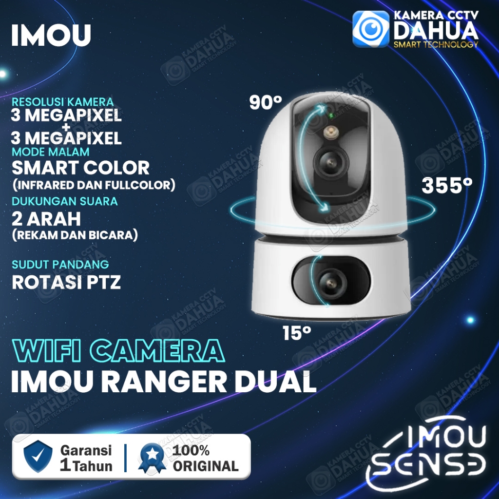Jual IMOU RANGER DUAL 3MP KAMERA CCTV WIFI CAMERA WIRELESS IP CAM DUAL ...