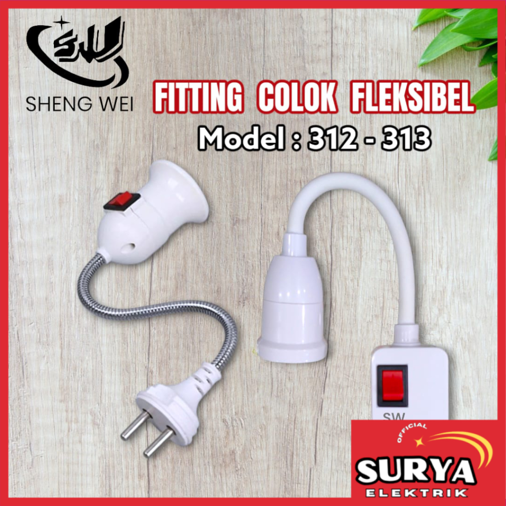 Jual Fitting Lampu Colok Fleksibel SHENGWEI Bohlam E27 Dilengkapi ...