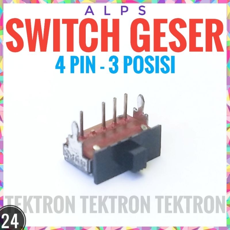 Jual ALPS 3 Posisi Switch Geser selector selektor 4 pin 4p 4pin slide ...