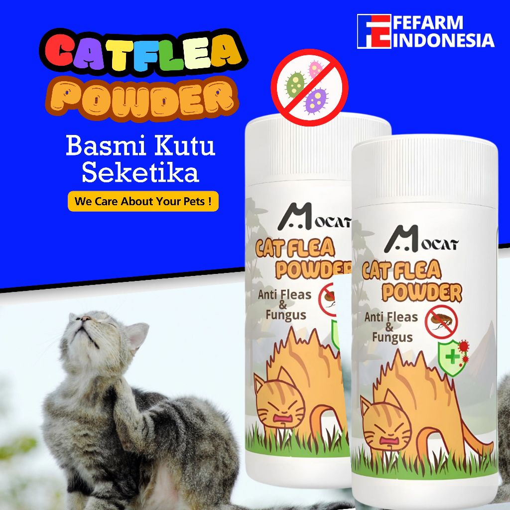 Jual Cat Flea Powder Bedak Kucing Mocat Powder Anti Kutu Kitten Kelinci ...