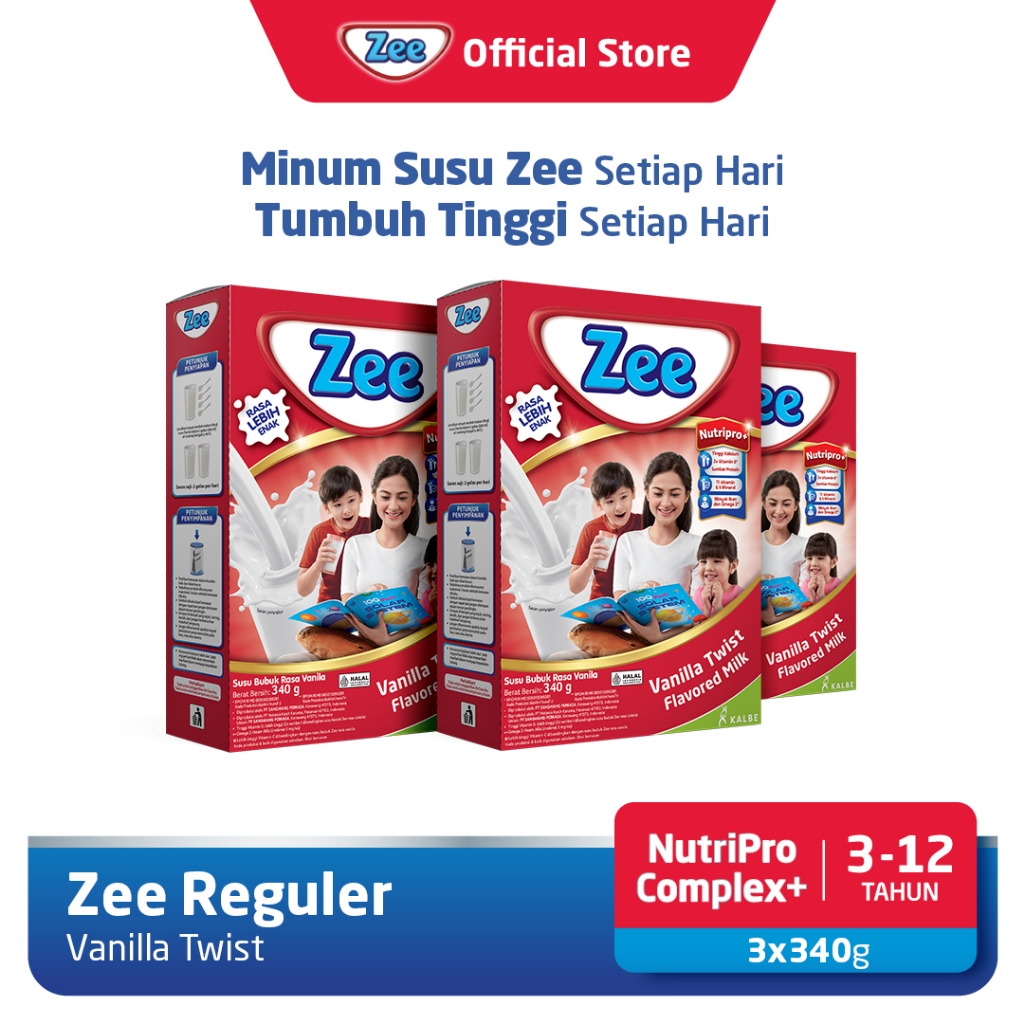 Jual Zee Reguler Vanilla Twist Milk 340gr (3pcs) | Shopee Indonesia