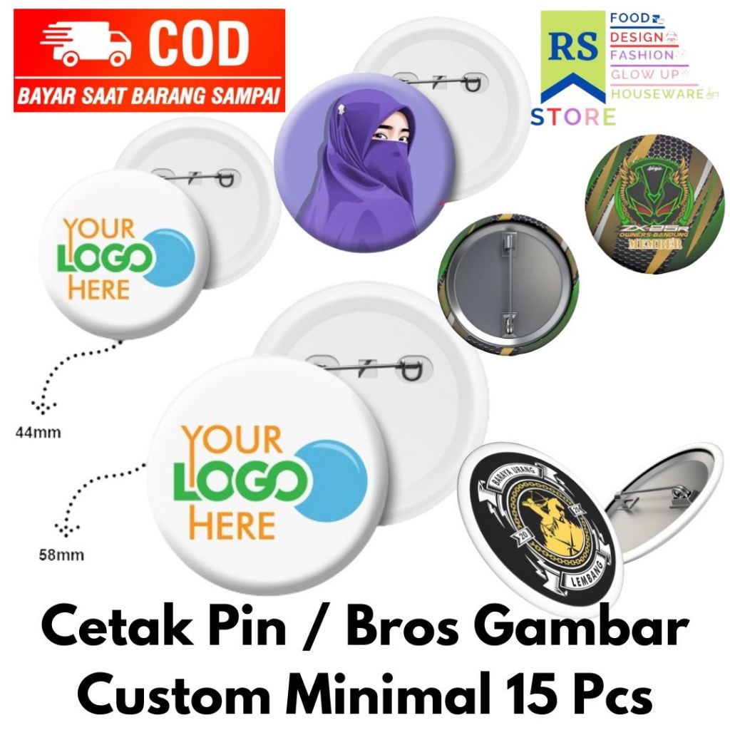 Jual custom pin peniti uk 44mm dan 58mm - cetak pin peniti - pin custom ...