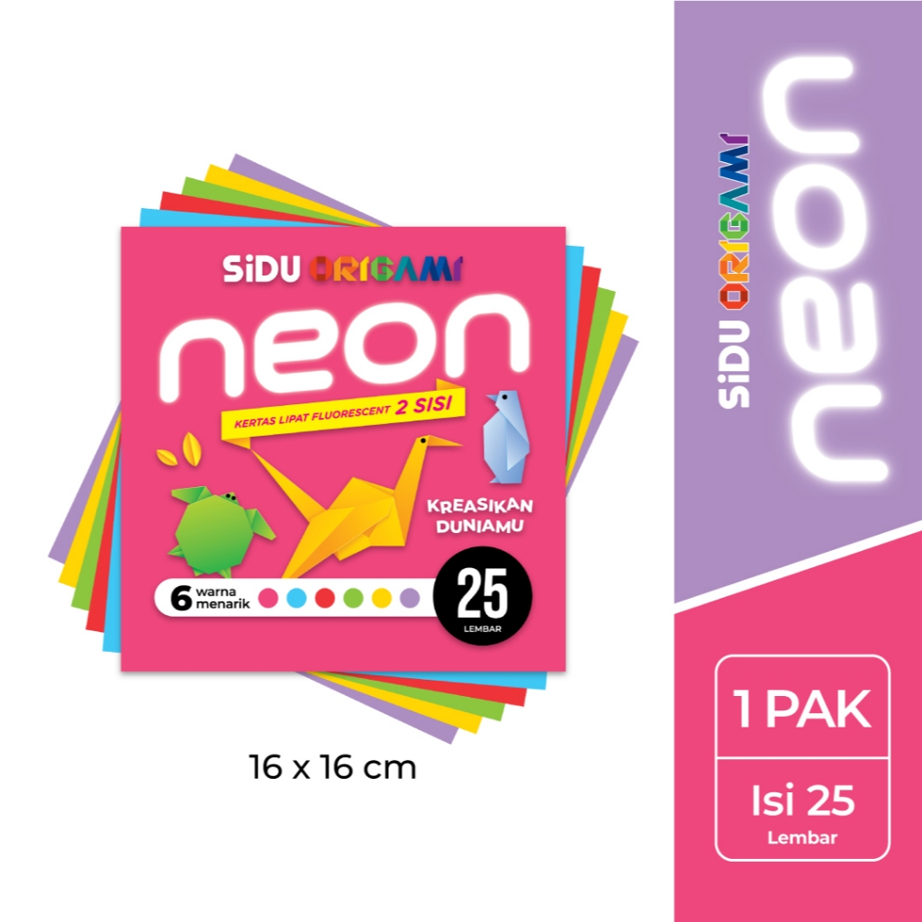 Jual SiDU Kertas Origami Neon 16 x 16 cm | Shopee Indonesia