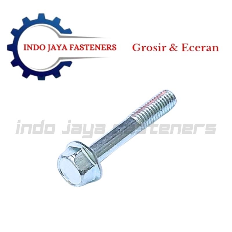Jual Baut Baud Flange M8 x 45 Kunci 12 Baut Topi Flange Bolt Putih | Shopee Indonesia