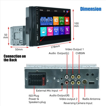 Jual ESSGOO Head Unit 7 inci AS7001C Universal 1DIN IPS 1080P HD Screen ...