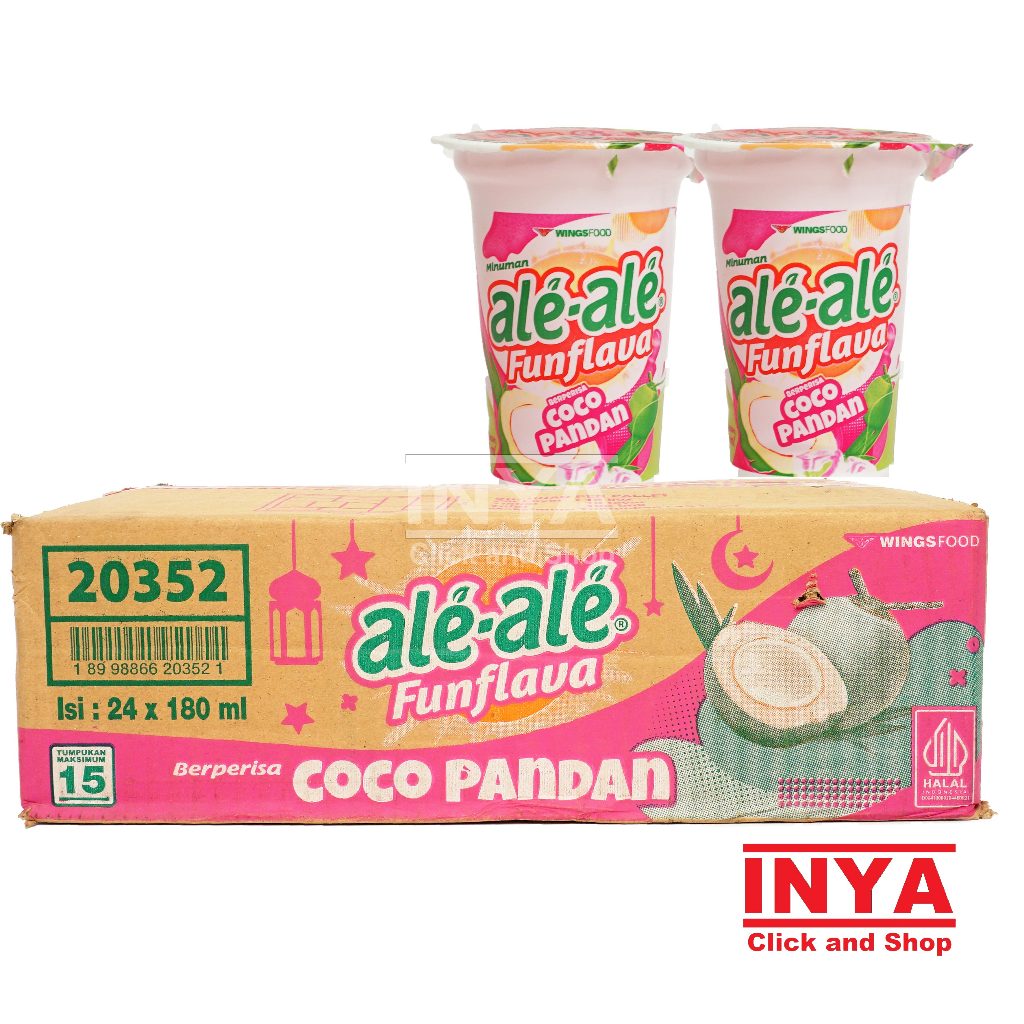 Jual Ale Ale Funflava Coco Pandan Flavor 24x180ml BOX - Minuman Kemas - Soft drink | Shopee ...
