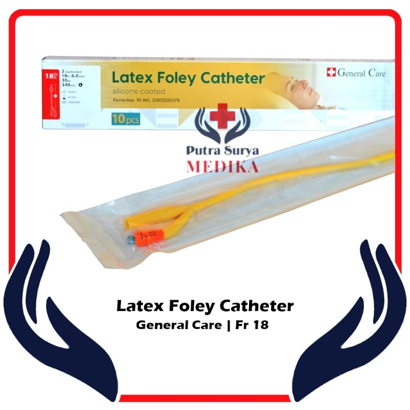 Jual Selang Kateter Urine General Care Foley Catheter 2 Way Fr.16 Fr.18 ...