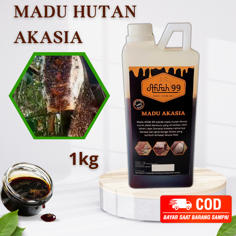 Jual Madu Hutan Akasia Afifah 99 (1kg) Madu Hutan Asli Murni | Shopee ...