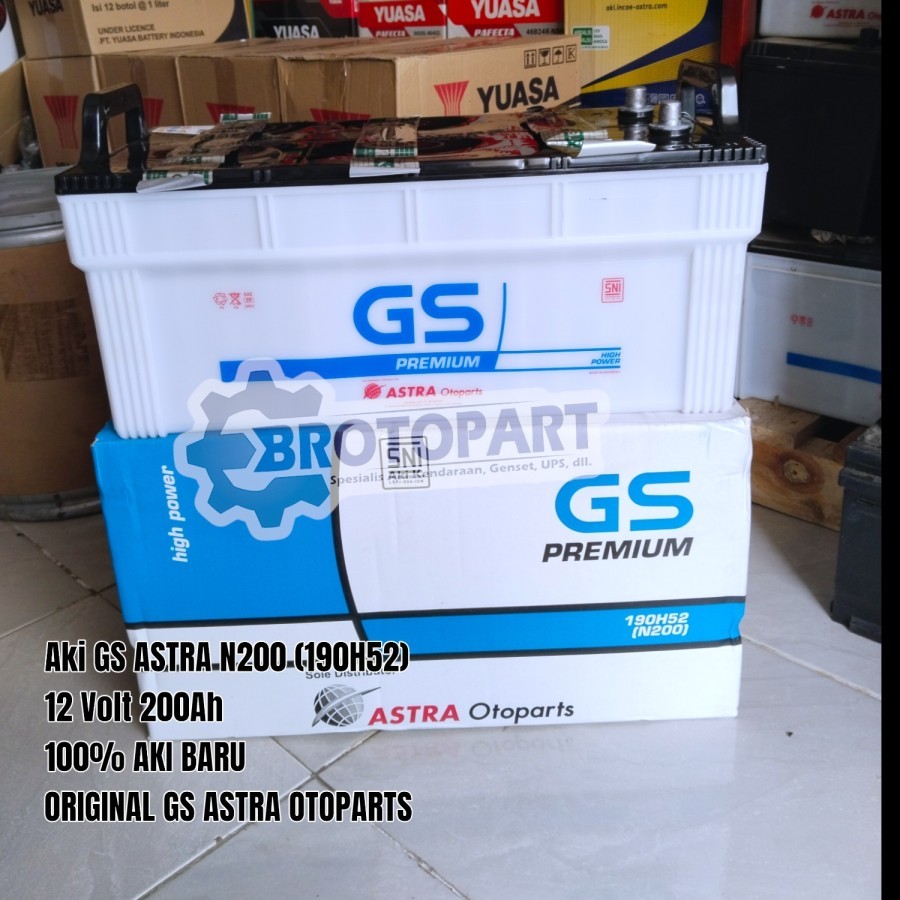 Jual Aki GS N200 190H52 12v 200ah Aki Basah Original GS Astra Otoparts | Shopee Indonesia