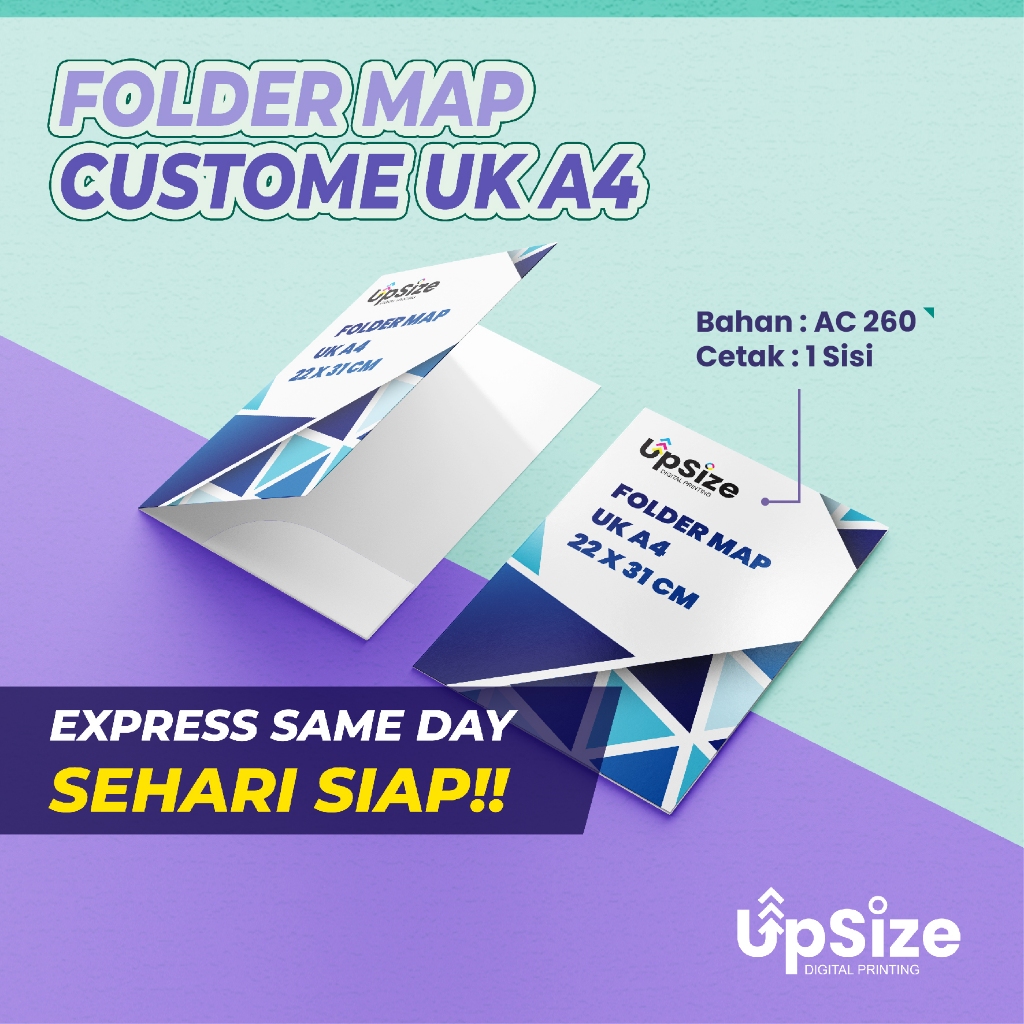 Jual EXPRESS - Cetak Map Folder Dokumen Custom A4 uk 31 x 44 Cm bahan ART CARTON 260 - MURAH ...