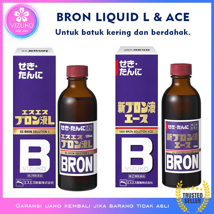 Jual Bron Liquid L & Ace Obat Batuk Kering & Berdahak Made In Japan ...