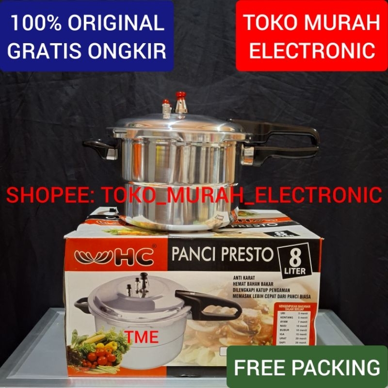 Jual TME - Presto HC 8 Liter Pressure Cooker HC 8 Liter 24 Cm | Shopee Indonesia