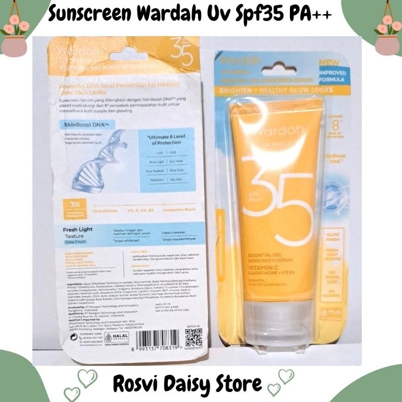 Jual [READY] WARDAH UV SHIELD ESSENTIAL SUNSCREEN GEL SPF35 PA++ ...