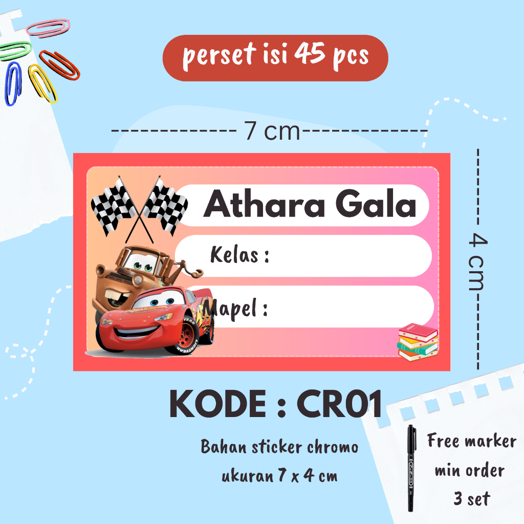 Jual Sticker Label Buku Pelajaran motif Anak Cowok ( 45 pcs) | Shopee ...
