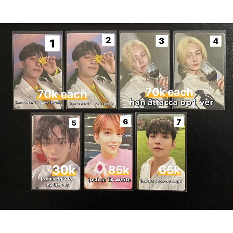 Jual [GANTI J&T] pc photocard seventeen jeonghan joshua sector 17 new ...