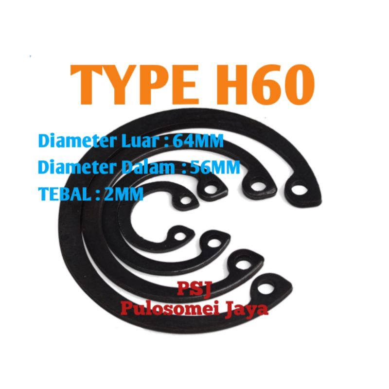 Jual Snapring Type H 60 / Circlip H 60 / Snap Ring Type H 60 | Shopee ...