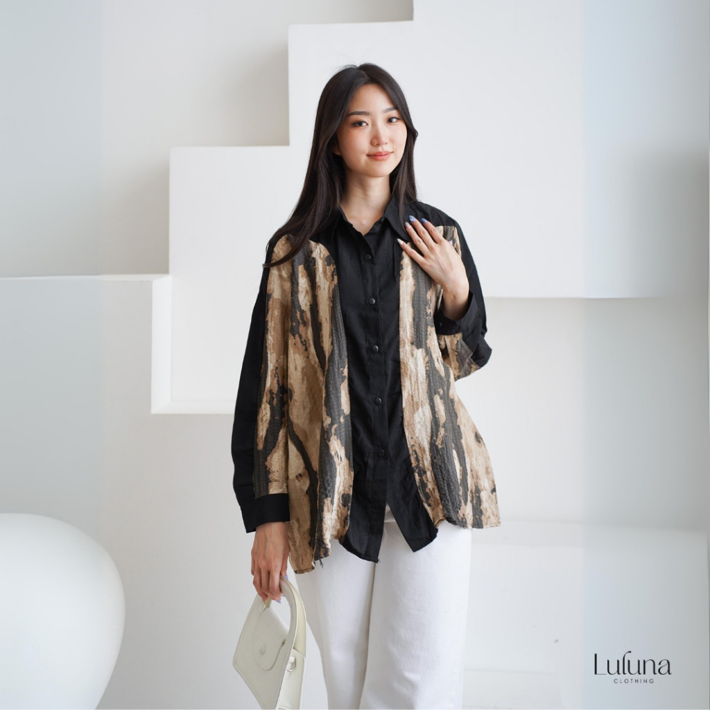 Jual [ Luluna ] NAMI Blouse Kemeja Wanita Crinkle Trend | Baju Atasan ...
