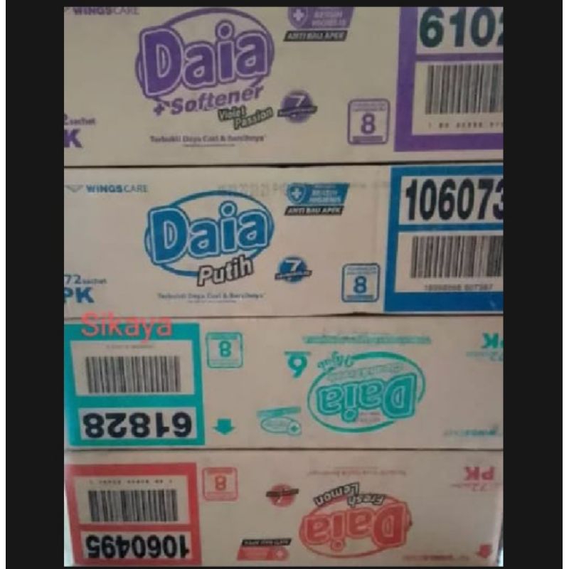 Jual 1 Dus Daia Detergent Bubuk 12 Renceng x 6 Sachet x 46 Gram ...