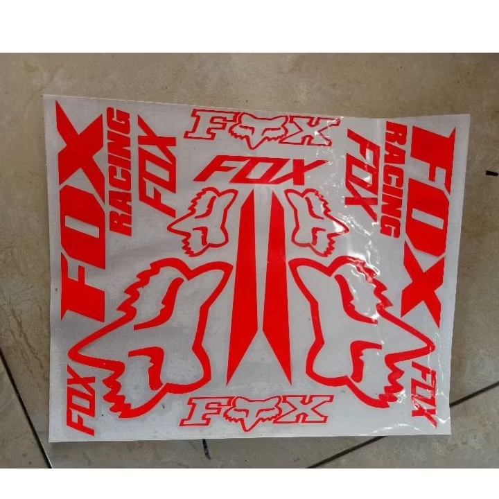 Jual stiker helm fox racing merah stabilo 1set cutting sticker | Shopee ...