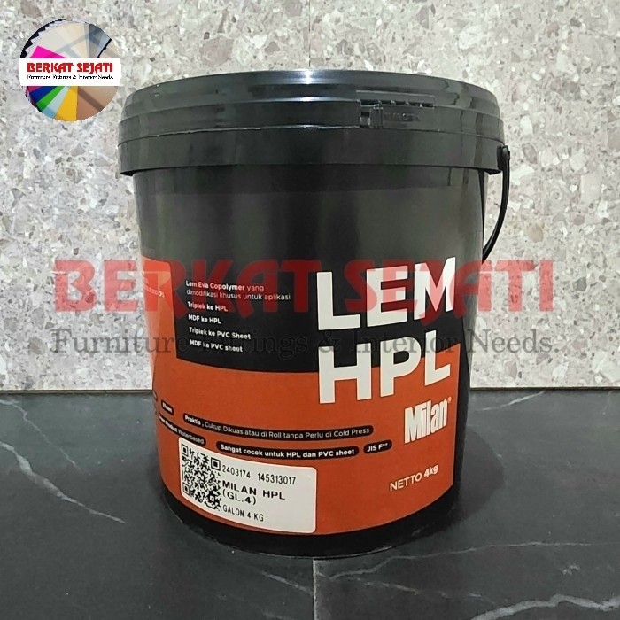 Jual Lem MILAN HPL 4 KG Galon Lem Hpl Pvc Taco Sheet Tacosheet Aplikasi ...