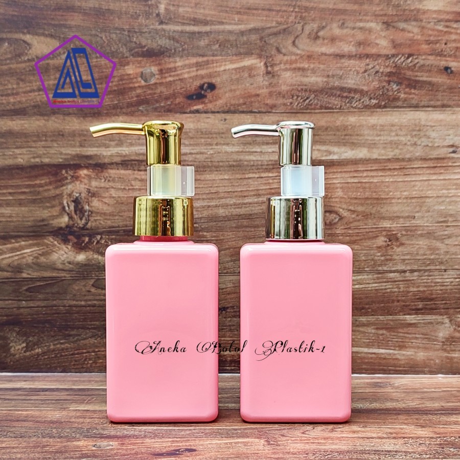 Jual Botol Pump 100ml Kotak Plastik Pet Pink Tutup Luxury Gold Dan Silver | Shopee Indonesia