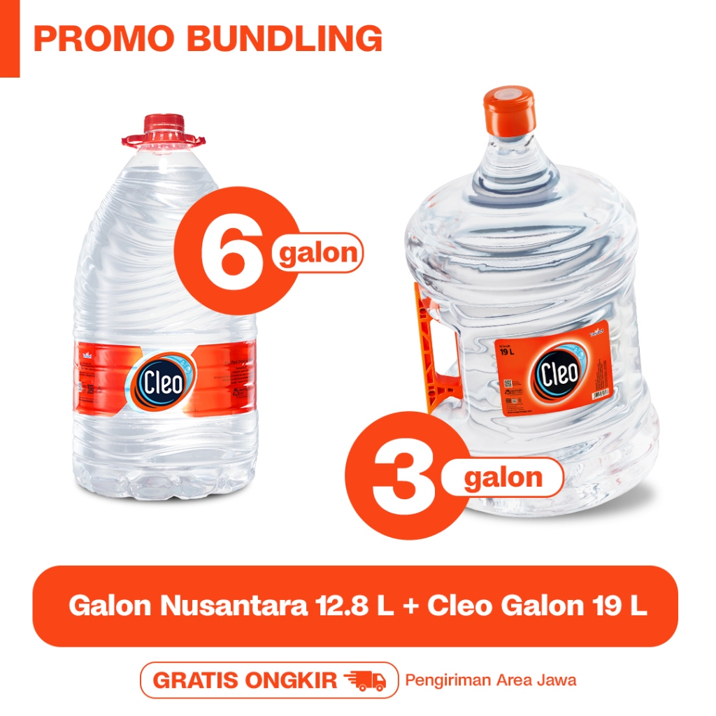 Jual Paket Hemat Air Murni Cleo 12,8 LT 6 Galon & Cleo 19 L 3 Galon | Shopee Indonesia