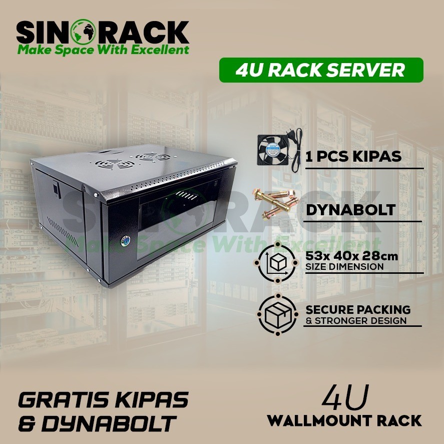Jual Wallmount Rack Server 4U,6U,9U Rak Server Single Door 4U,6U,9U || RACK CABINET MURAH ...