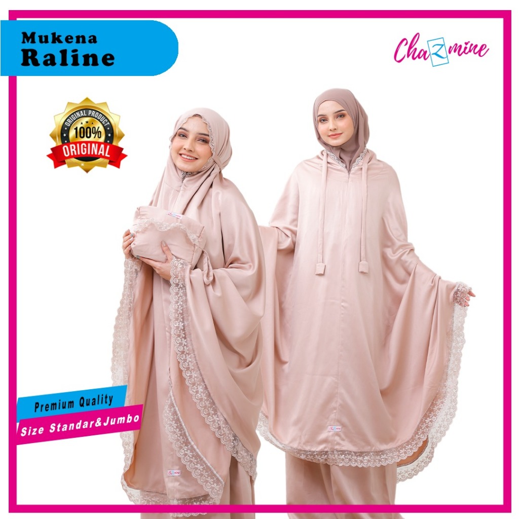 Jual CHAZMINE - Raline Mukena Dewasa Jumbo Standar 2 Fungsi Ponco Resleting Dagu | Shopee Indonesia