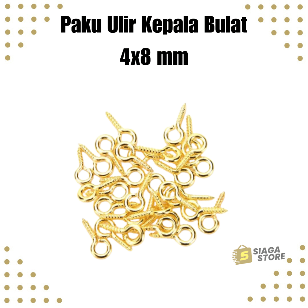 Jual Paku Ulir Kepala Bulat Ukuran 4x8mm Isi 20 Biji Kait Resin Kalung ...