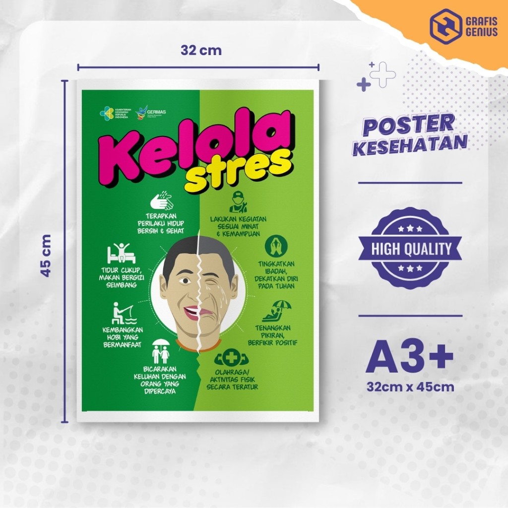 Jual Poster Kesehatan Kelola Stress a3+ | Shopee Indonesia