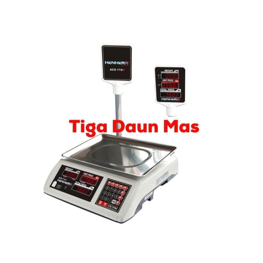 Jual Timbangan Digital Barang Henherr ACS-718 D Kapasitas 30 Kg / Timbangan Sembako Henherr ACS ...