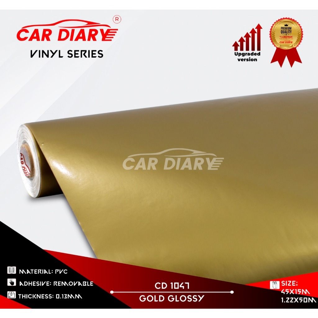 Jual STIKER DEREK VINYL GOLD GLOSSY ( CD 1047 ) / VINIL CAR DIARY ...