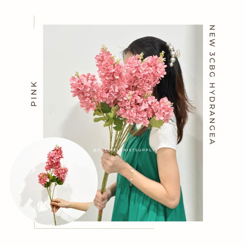 Jual 3 cabang Bunga artificial hydrangea bunga hidrangea Hortensia ...
