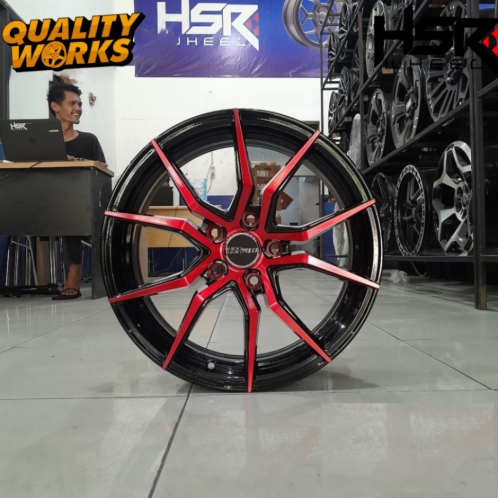 Jual Velg Racing Stargazer R17 Pelek mobil Hsr Vital Ring 17 Lubang 5 Pcd 5x114 Black Red Pnp ...