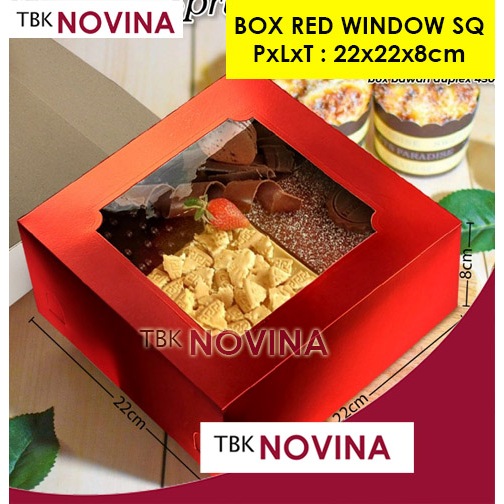 Jual RED BOX / KOTAK KUE MERAH / KOTAK HANTARAN WEDDING / KOTAK SANGJIT ...