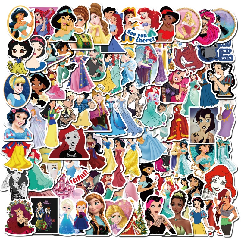 Jual Lucu Disney Princess Stiker Kartun Putri Stiker Anti Air Stikers ...