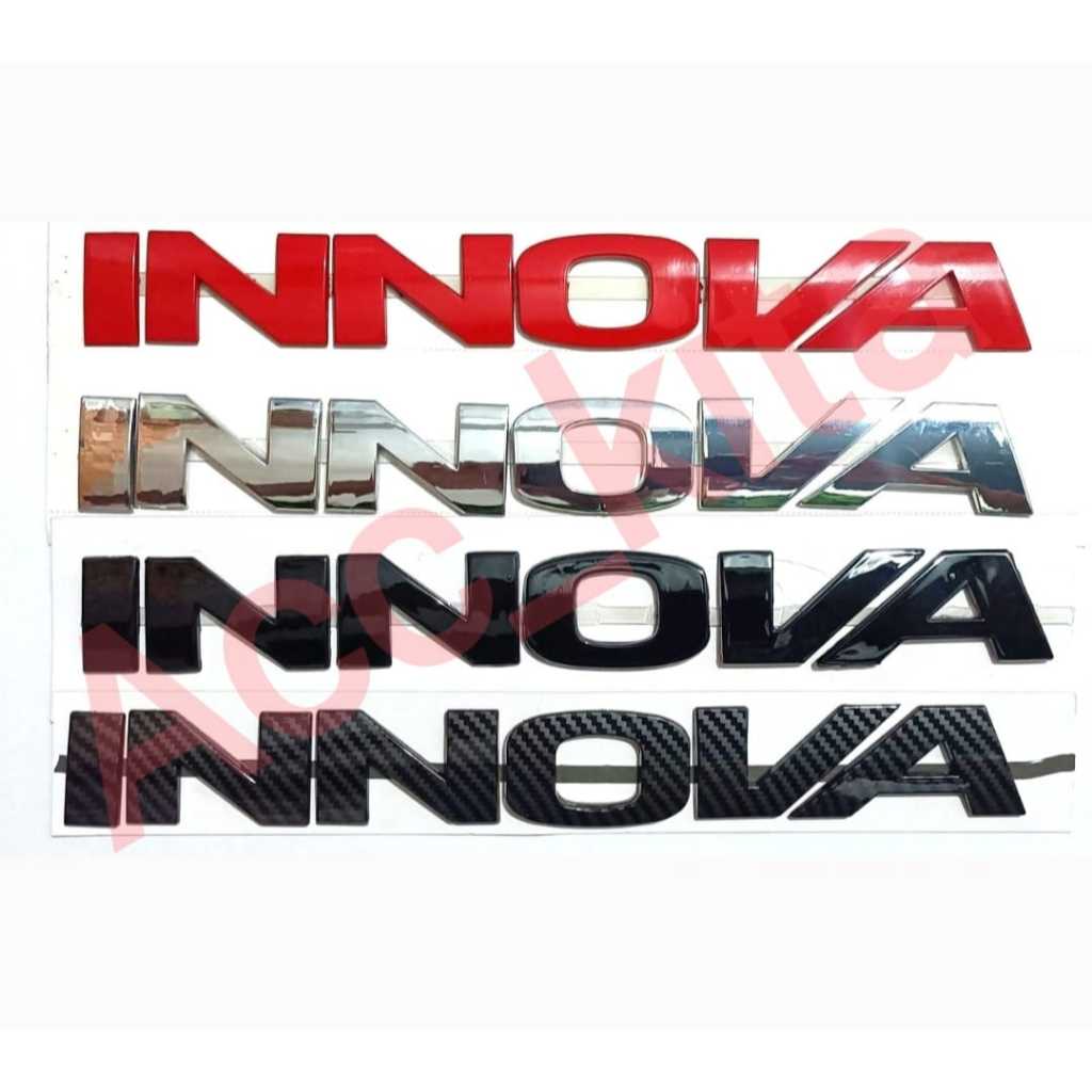 Jual (ACC_KITA) STIKER EMBLEM LOGO KAP MESIN INNOVA HITAM MERAH CHROME ...