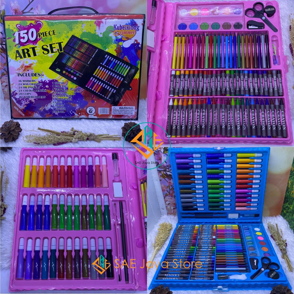 Jual SAE - ART SET ALAT MEWARNAI CRAYON PENSIL WARNA ISI 150 PCS / ART ...