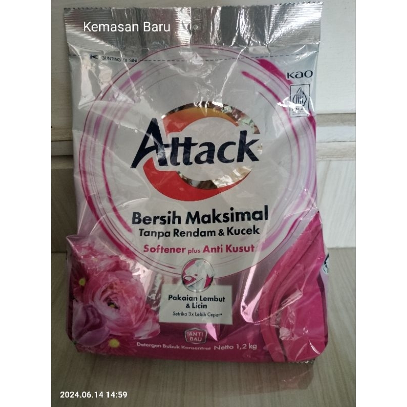 Jual Attack Plus Softener Deterjen Bubuk Konsentrat 1,2 kg | Shopee Indonesia