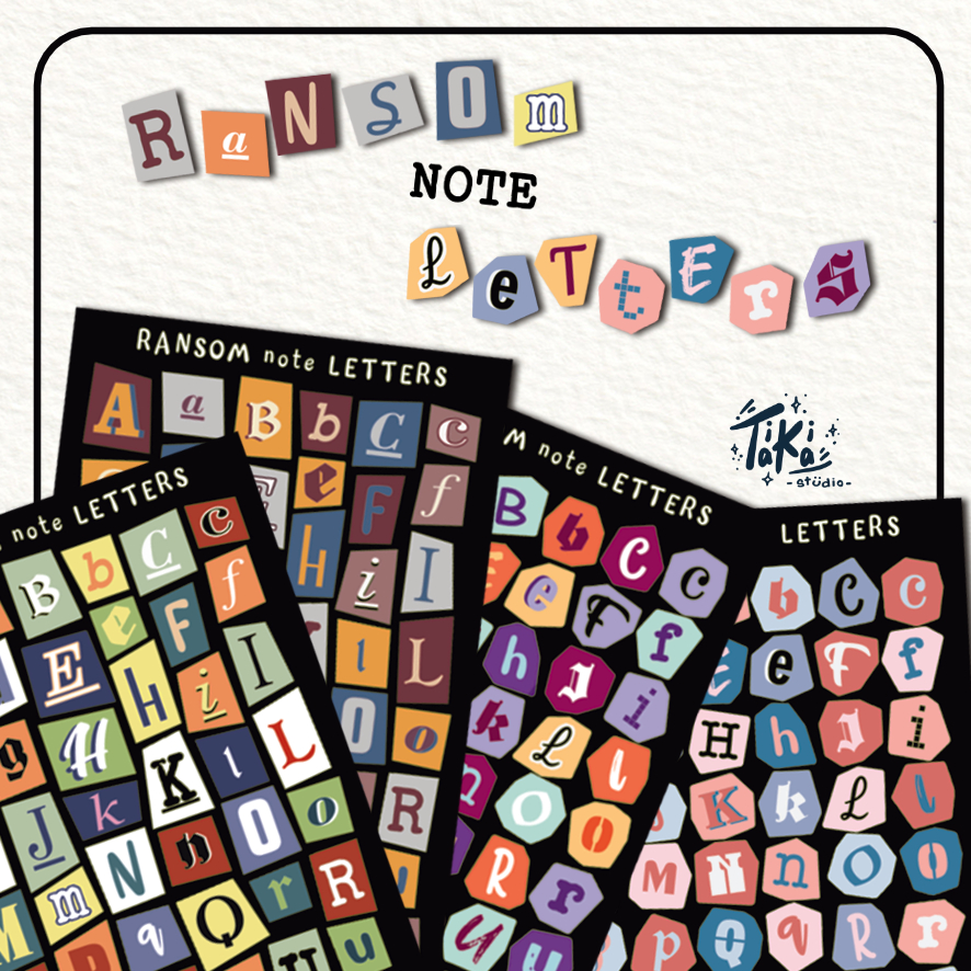 Jual RANSOM Note LETTERS Sticker Sheet / Stiker Huruf Ransom / Alphabet ...
