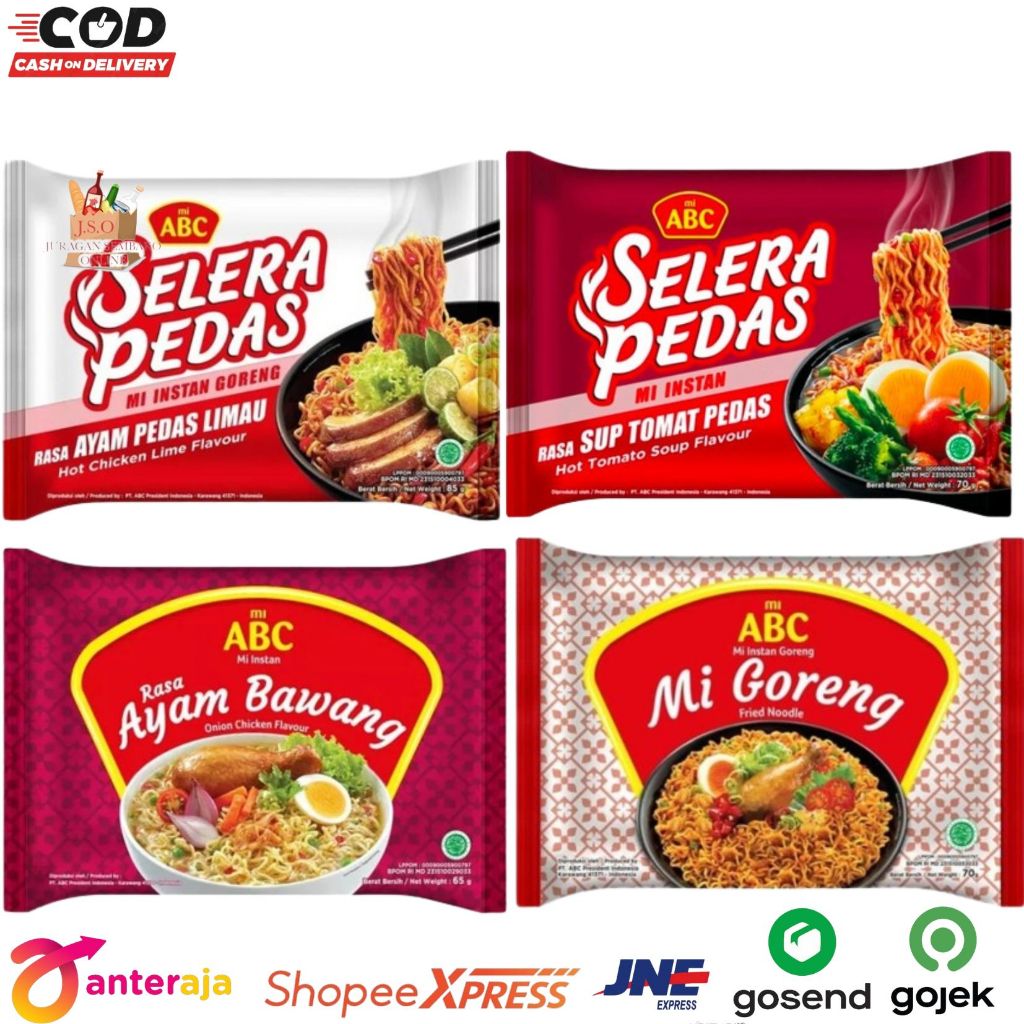Jual [ JSO ] Mie Abc Selera Pedas Kuah Goreng Varian Rasa | Shopee ...