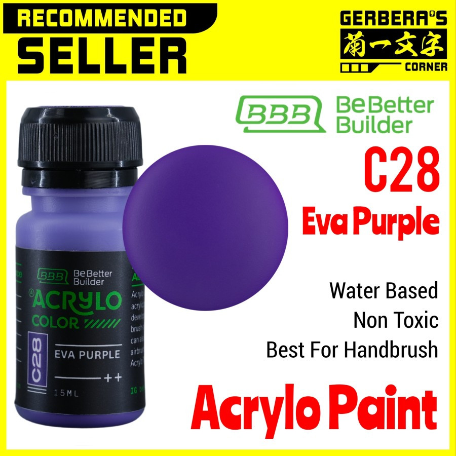 Jual ACRYLO PAINT C28 EVA PURPLE - Water Based Paint Cat Kuas Airbrush ...