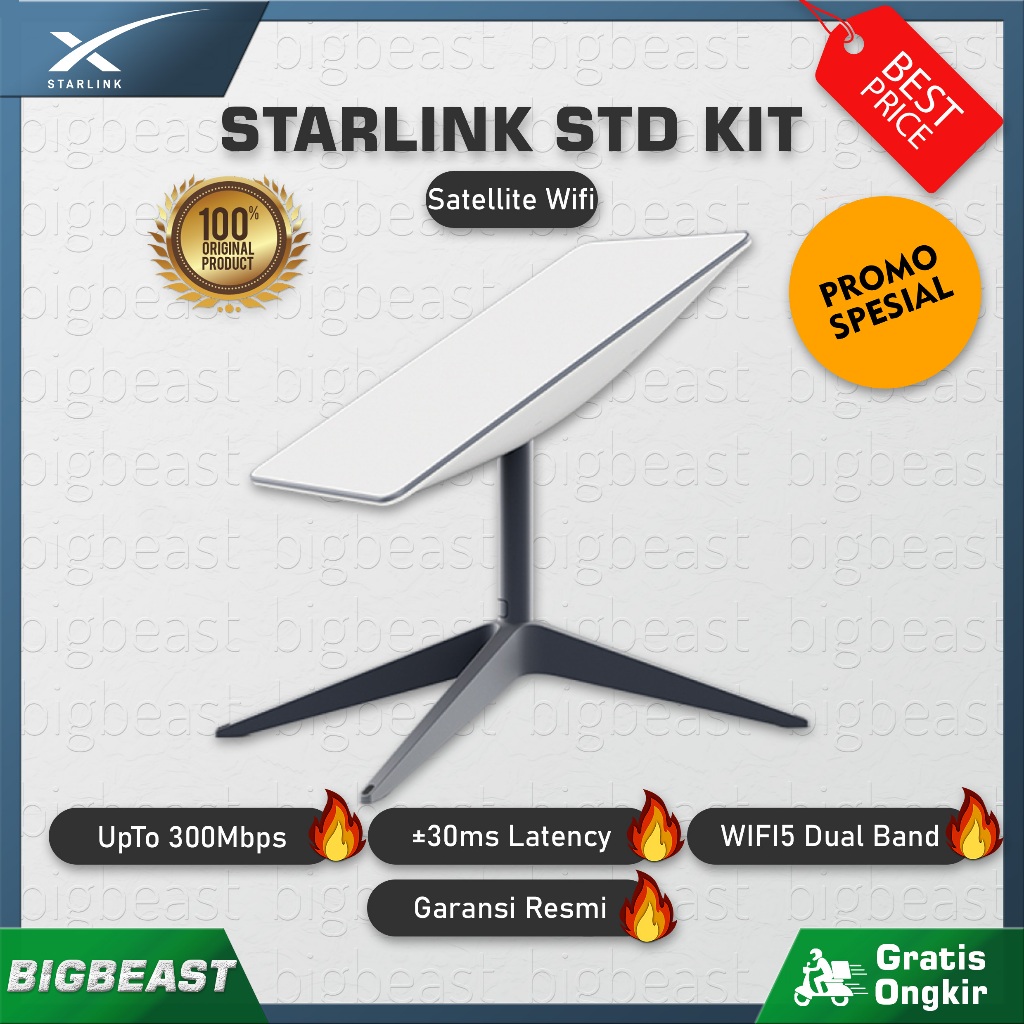 Jual STARLINK Standard Internet Kit Satellite Antenna & WiFi Router Kit ...