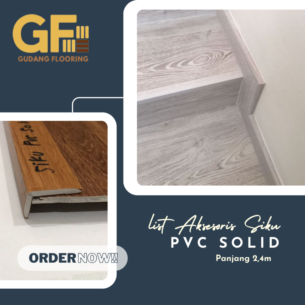 Jual List Vinyl Tangga Siku L / Step Noising PVC / Accessories Flooring ...