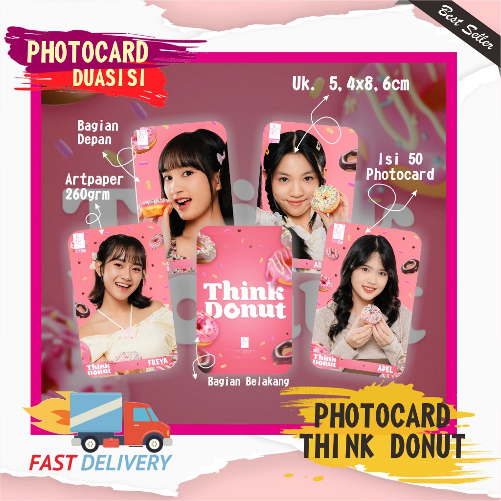 Jual JUAL PHOTOCARD JKT48 Edisi Think Donut isi 50 PCS (Unofficial/Fanmade) Bonus Stiker dan ...