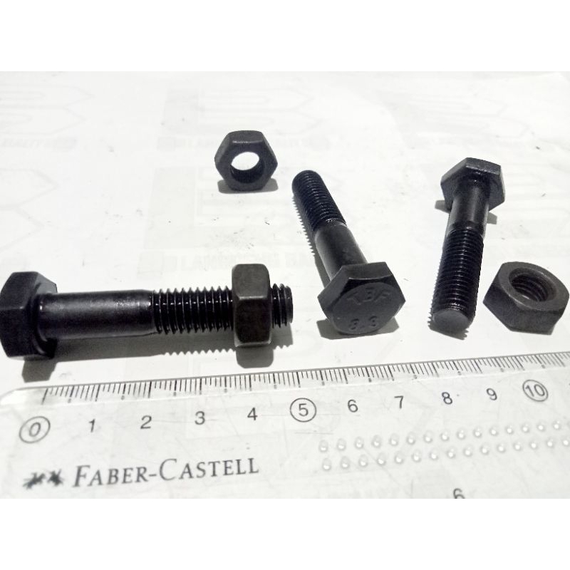 Jual Baut Mur BAJA M10 X 50 / 5cm Kunci 17 Hitam M10x50 | Shopee Indonesia