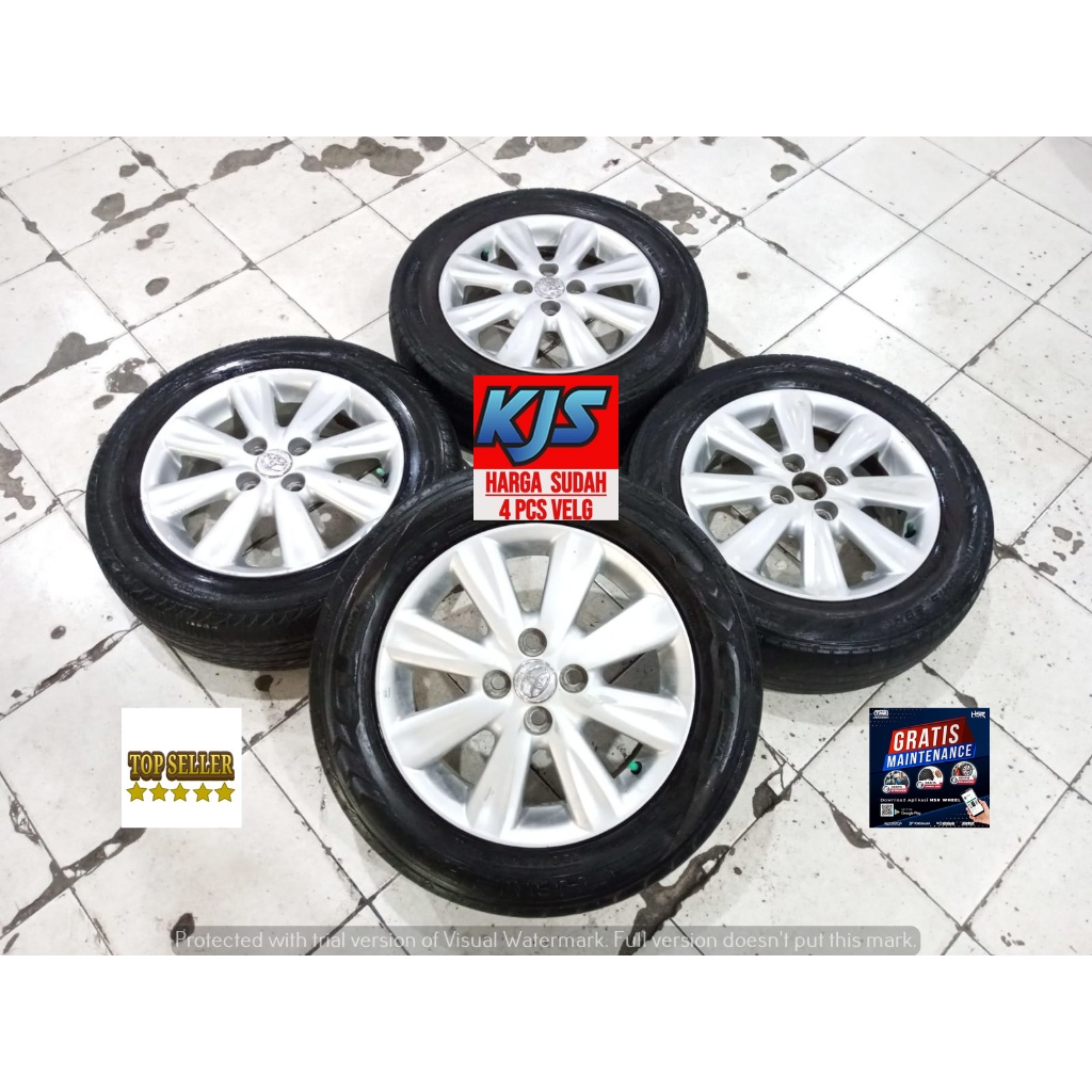Jual Velg Mobil Copotan Bekas R15 Ori Yaris P8 Pcd 4x100 Ban Bonus Ring 15 Buat Sigra Calya Ayla ...